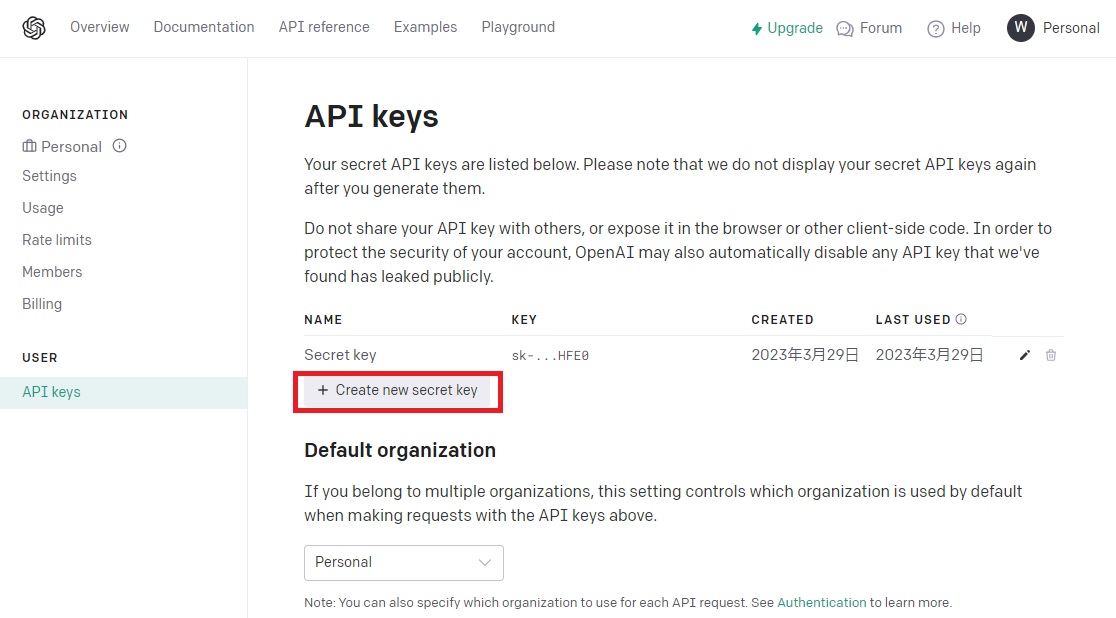 Open AIのAPI Keyを作ってみよう - Team ladybird